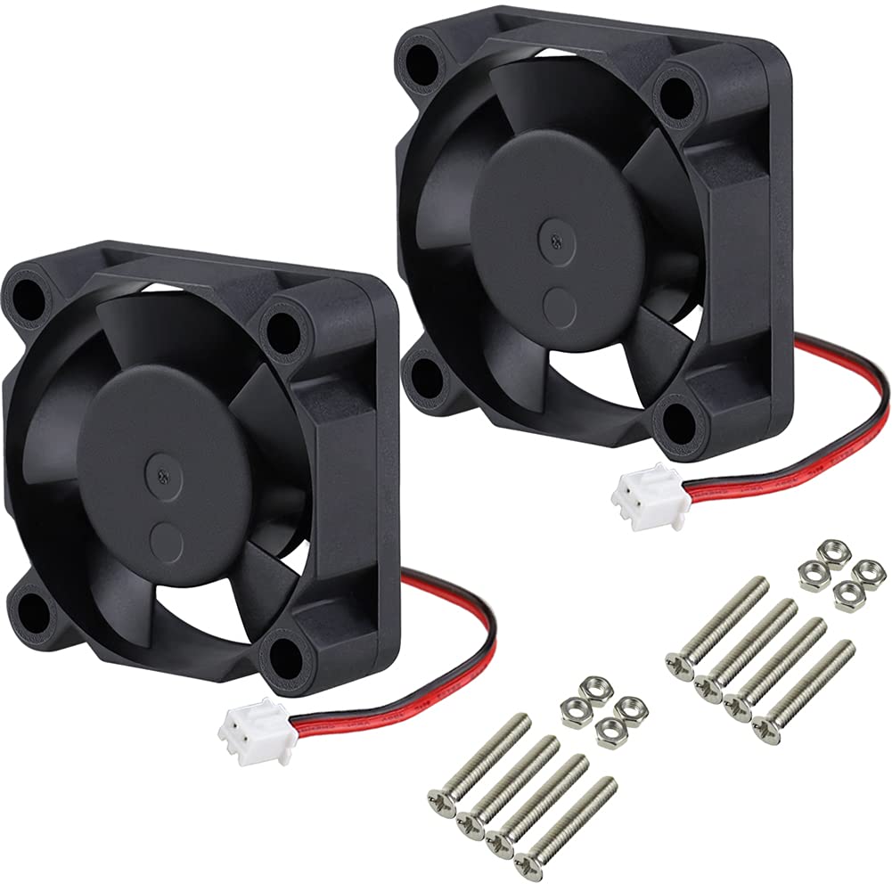 GDSTIME 30mm x 30mm x 10mm 1 inch Small 12V DC Brushless Cooling Fan 2-Pack