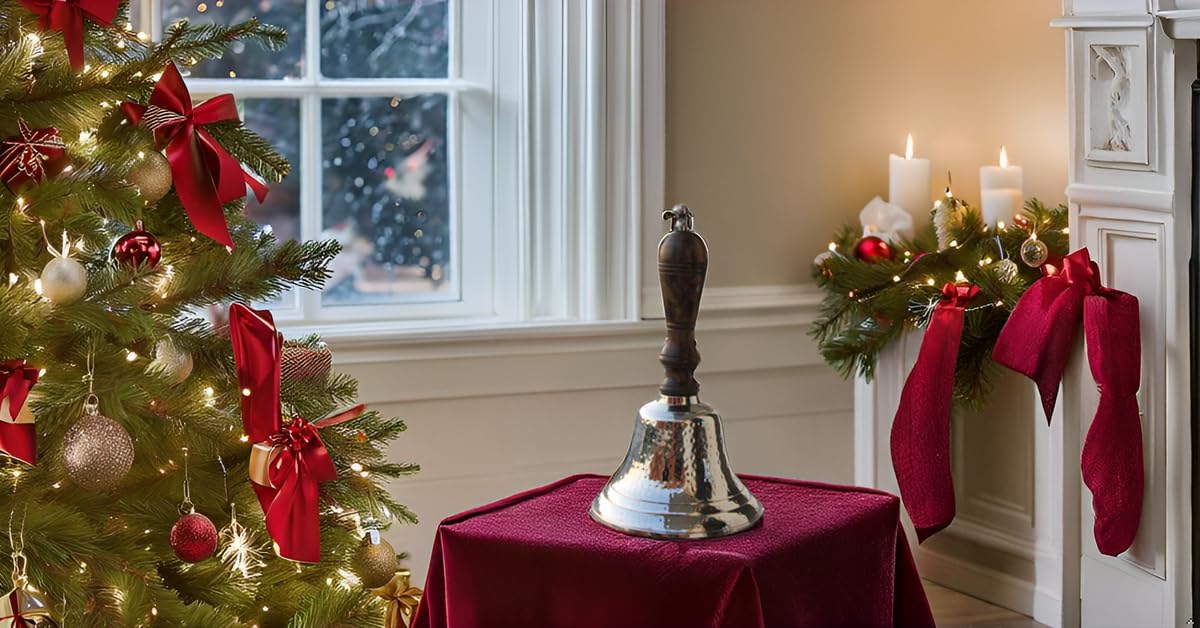 Brass Hand Call Bell, Heavy Duty, Very Loud Sound, Brass Dinner Bell Ideal Gift for Home Office, School, Teacher, Nautical, Spa, Aromatherapy
