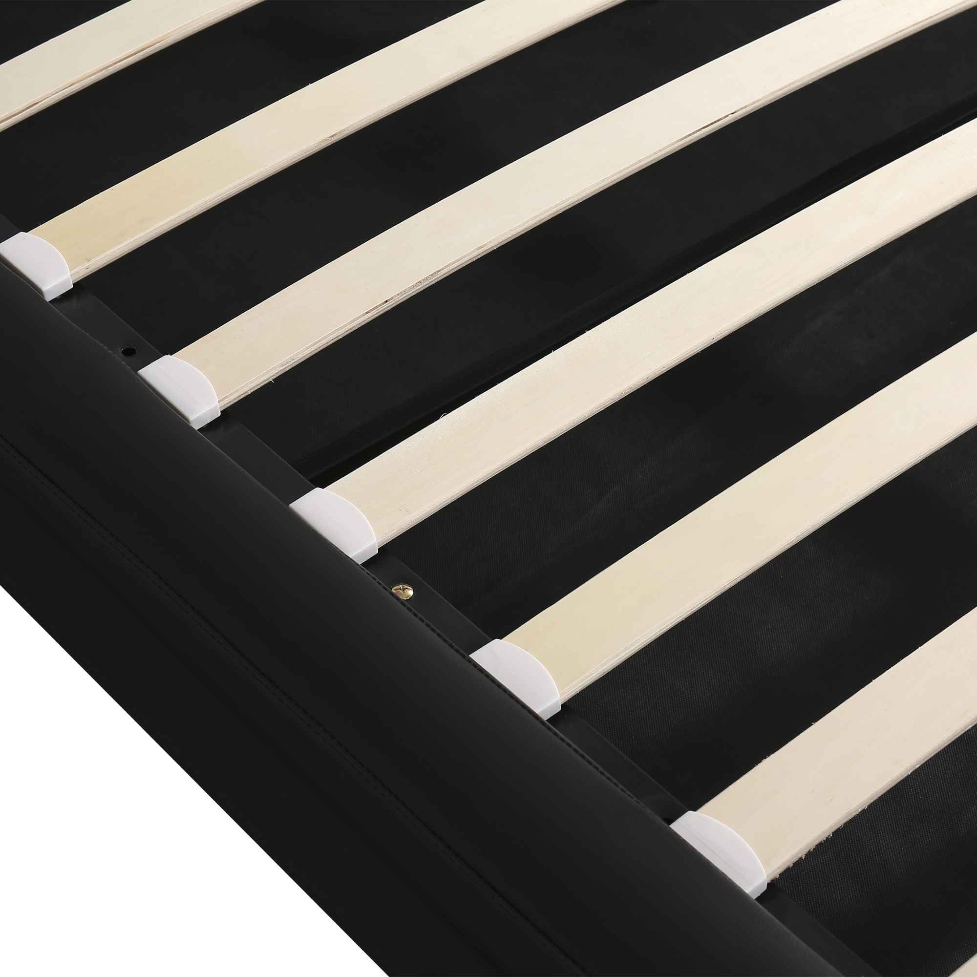 ATY Upholstered Queen Size Bed with Hydraulic Storage System, Platform Bedframe w/Faux Leather & LED Light Headboard, for Bedroom, Guestroom,Save Space, No Box Spring Needed, Black