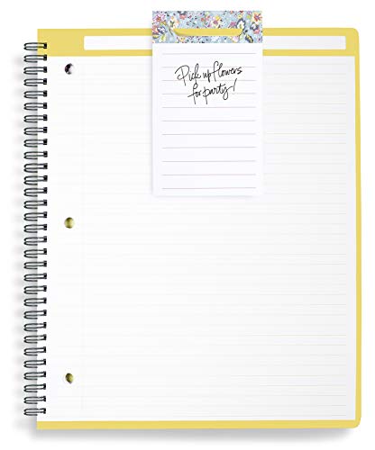Vera Bradley Tab Notes with 90 Double Sided Lined Sheets for Daily Planner, Loose Paper Pad with Decorative Storage Box, Floating Garden