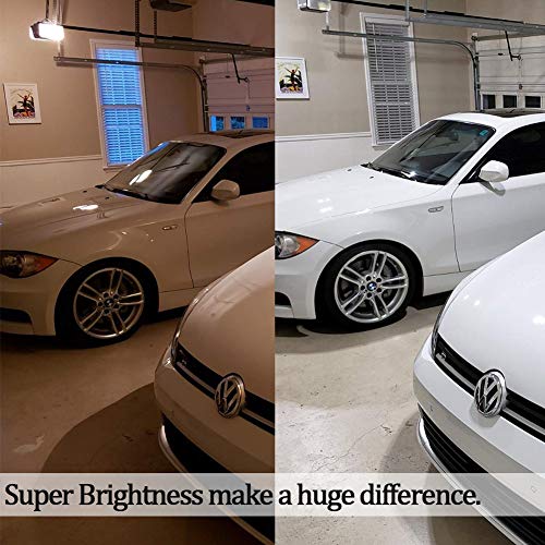Mopzlink Garage Light, Deformable Multi-Direction LED Garage Ceiling Lights 6000 Lumen, Tribright 60W LED Garage Lighting, Garage Basement Warehouse Ceiling Light Fixture (6000K, Daylight)