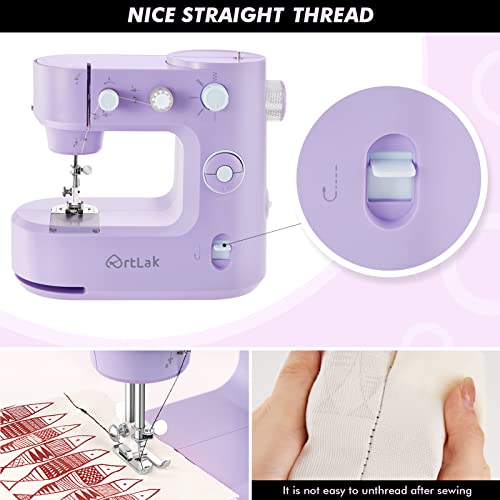 ArtLak Sewing Machines Mini, Portable Sewing Machine for Beginner with 16 Built-in Stitches and Reverse Sewing, Multi-Function Mending Machine Small with Accessory Kit Pedal for Family Children's Day