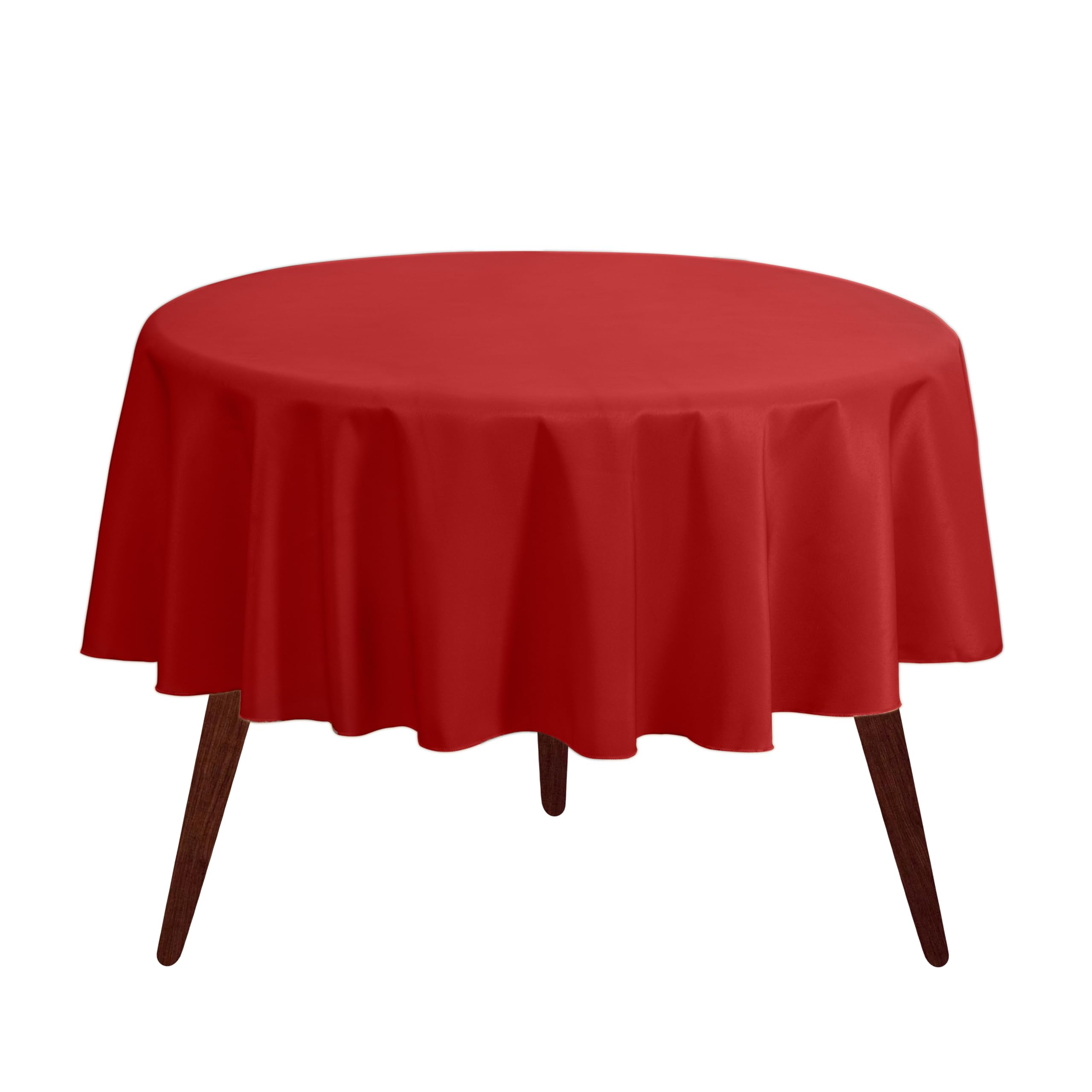 Gee Di Moda Round Tablecloth - 70 Inch Red Round Table Cloth for 24 to 48 Inch Round Tables - Heavy Duty Washable Fabric - for Buffet Table, Holiday Party, Dinner, Wedding & Baby Shower