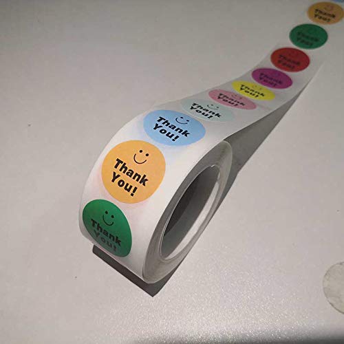 500pcs Colored Thank You Smile Stickers Christmas Stickers Scrapbooking Packaging Seal Labels Stationery Sticker for Party