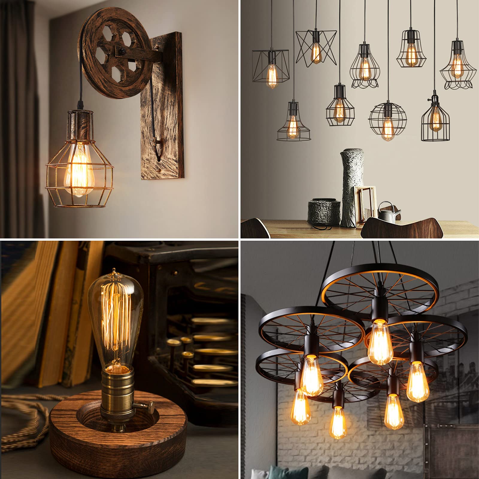 3-Pack Vintage 6W LED Edison Bulbs, ST64 Dimmable LED Light Bulbs, Equivalent 60W Energy Saving Night Light Bulb, E26 Base 2700K 800 Lumen Warm Light, CRI85+, Antique LED Filament Bulbs Clear Glass