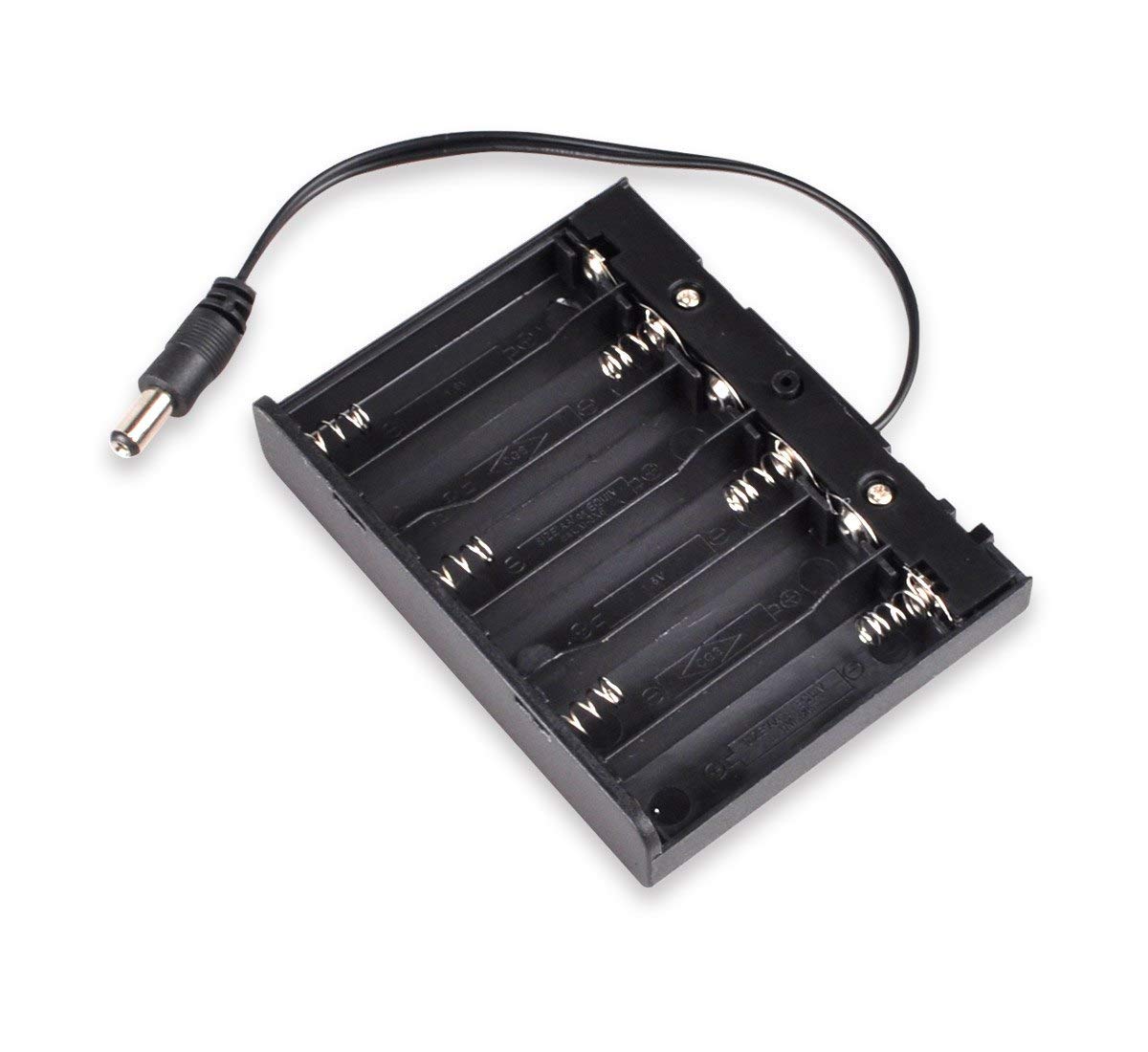 HTTX 9V AA Battery Pack with Leads, 6 x 1.5v AA Battery Case Holder, Battery Storage Box with ON/OFF Switch and 5.5mm x 2.1mm DC Plug