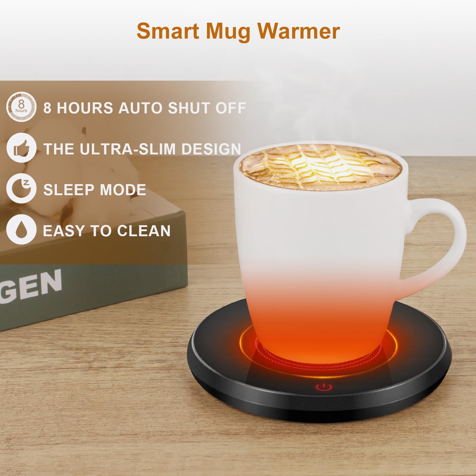 Mug Warmer for Desk,Coffee Warmer for Auto Shut Off & Smart Temperature Settings,Mug Warmer for Office Desk Use,Candle Wax Heating Plate,Cup Warmer for Tea Milk(No Cup)