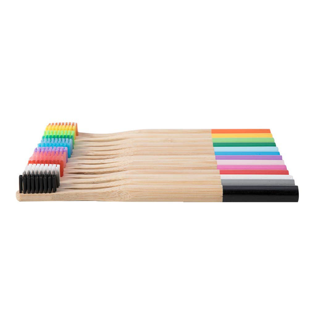 Natural Bamboo Charcoal Toothbrush Soft Bristles Manual Toothbrush for Adults 4Pcs (Purple)