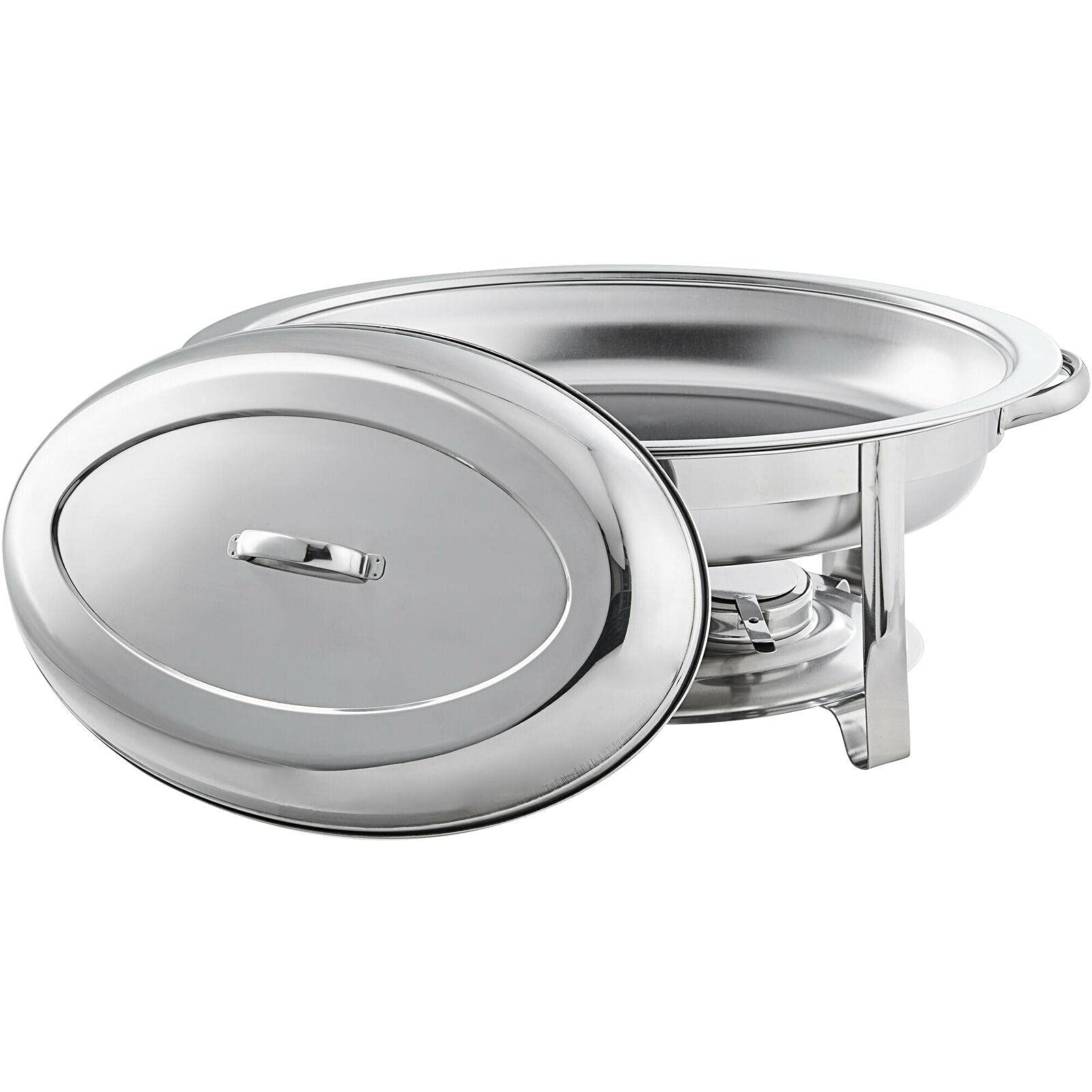6 Qt. Oval 23 Size Stainless Steel Chrome Accent Chafer Chafing Dish Food warmer buffet set servers and warmers for parties dishes warmers, Silver, (4630246)