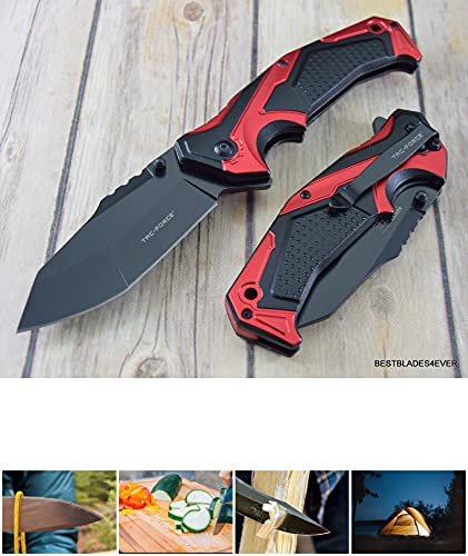 8.5 Inch Open Folding Pocket Knife With Clip Outdoor Survival Hunting Knife for Camping by Survival Steel