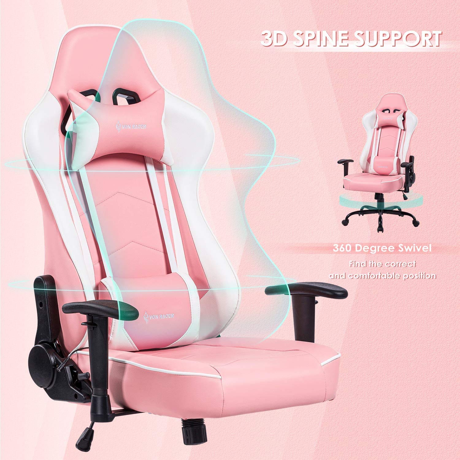 Blue Whale Massage Gaming Chair for Adults, 350LBS Office Chair with Retractable Footrest, Adjustable Armrest, Classic PU Leather Big and Tall Ergonomic Computer Chair