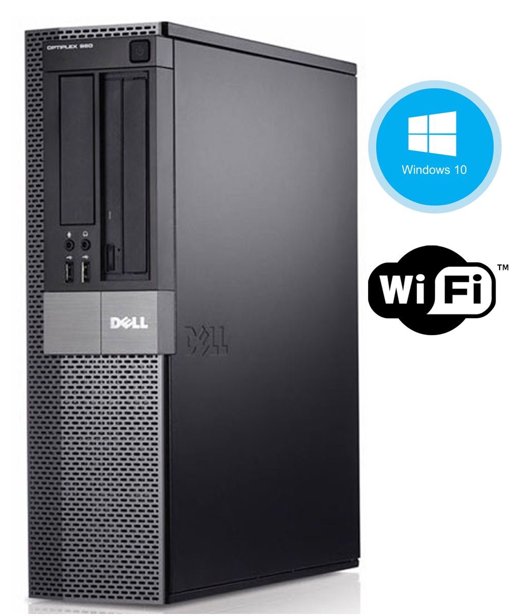 Dell Optiplex 980 Refurbished Desktop PC with Two New 20 inch Dell Monitor - Intel Core i5-650 3.2GHz 16GB 250GB DVD Windows 10 ~ Keyboard & Mouse ~ WiFi Adapter (Renewed)