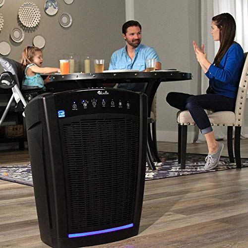 LivePure Bali Series Multi-Room Whole House Large Console Air Purifier, True HEPA Filter Captures Allergens, Smoke, Mold, Pollen, Dust Mites, Slate Black