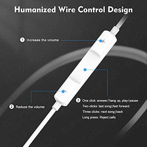 Apple Earbuds, 2 Pack iPhone Wired Earphones Stereo Sound with Built-in Microphone Support Volume Control, Music and Calling, Compatible with iPhone 14/13/12/11//X/Xs/XR/se/8/7 iPad and More
