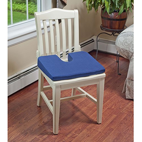 Drive Medical RTL1491COM Compressed Coccyx Cushion, Blue, One-Size