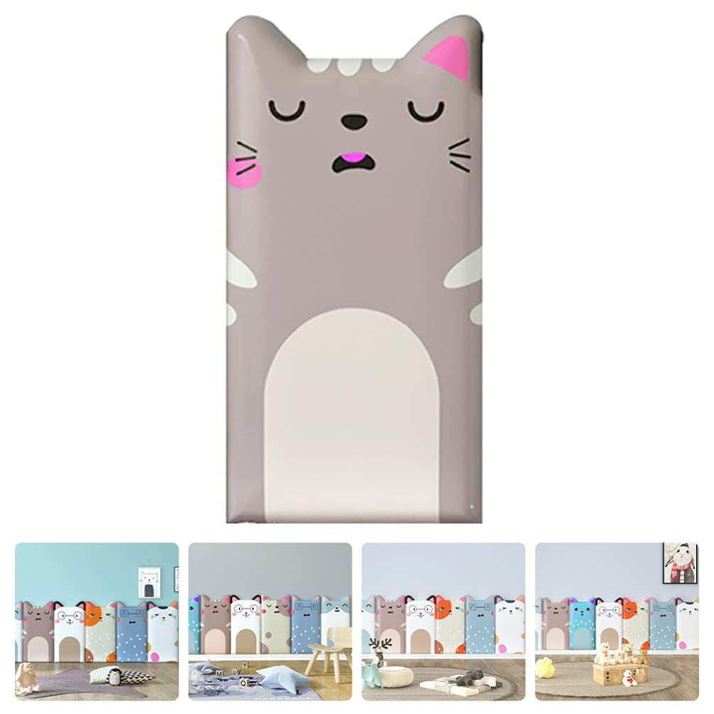 3D Self- Adhesive Thicken Wall Padding for Room, Anti- Collision Wall Stickers Cartoon Design Wallpaper Murals Soft Wall Mat for Nursery 1pcs (As Shown)