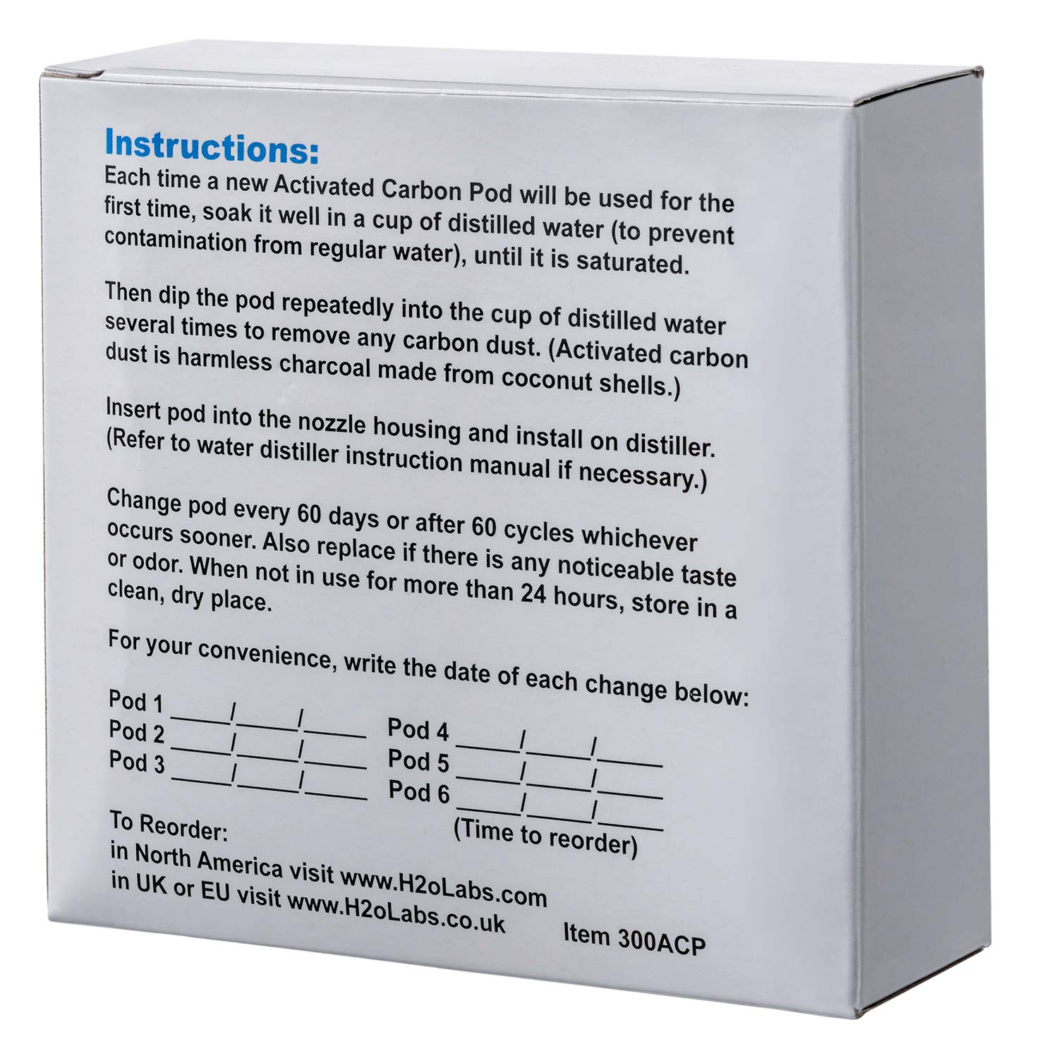Activated Carbon Pods for Water Distillers, More Activated Carbon and better VOC removal than other brands. (Full Year Supply).