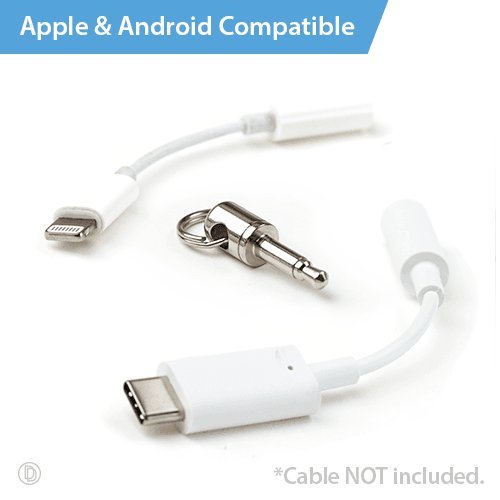 Dongle Dangler 3.5mm Headphone Jack Adapter - Compatible with iPhone 15/15 Pro/ 14/14 Pro/13/13 Pro/12/12 Pro/11/11 Pro/X/Xr/Xs/SE (Keychain 1-Pack)