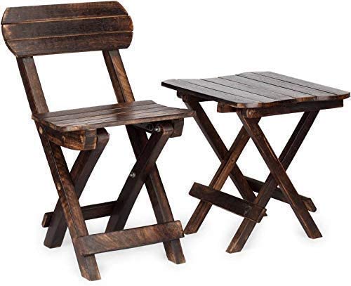 Foldable Wooden Stool cum Table & Chair Set for Kids