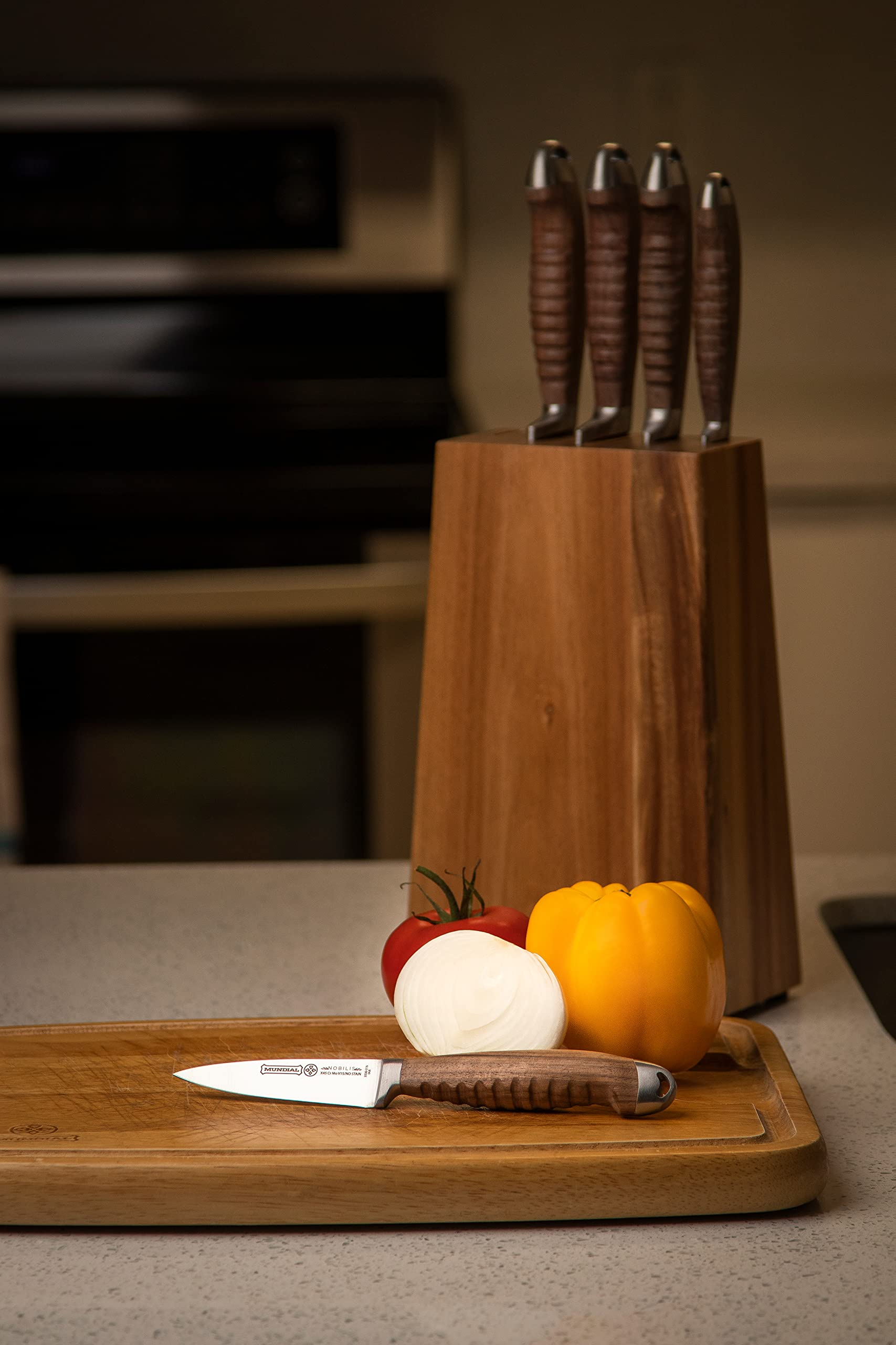 Mundial Nobilis Series, 3.5” Paring Knife, Wood Handle, Stainless Steel Blade - Ideal For Peeling Fruits and Vegetables
