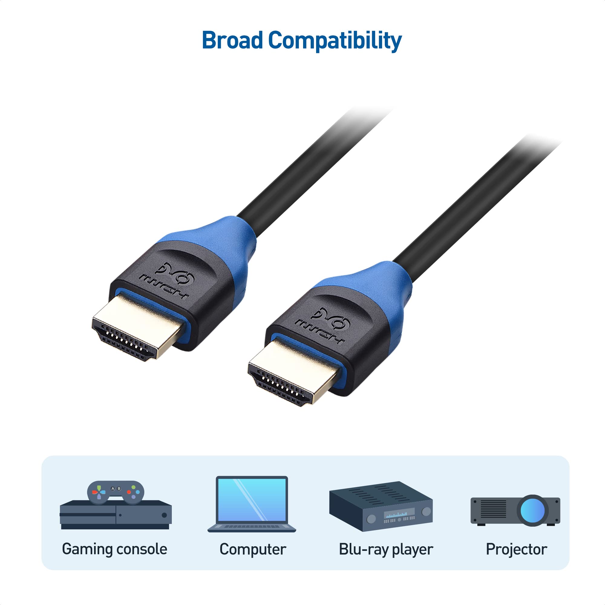 Cable Matters 3-Pack High Speed HDMI Cable 6 ft with 4K @60Hz, 2K @144Hz, FreeSync, G-SYNC and HDR Support for Gaming Monitor, PC, Apple TV, and More