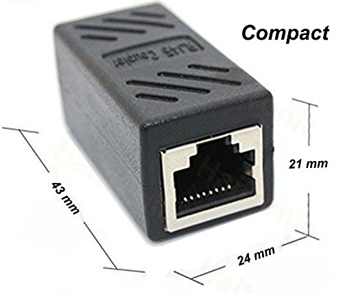 Haitronic 2 Pack RJ45 Coupler ethernet Cable Coupler LAN Connector Inline Cat7/Cat6/Cat5e Ethernet Cable Extender Adapter Female to Female
