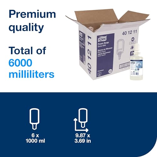 Tork Extra Mild Foam Soap S4, No Fragrance Added, 6 x 1L, 401211