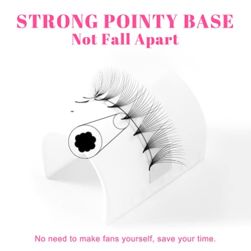 TDANCE-Premade-Fans-Eyelash-Extensions, 10D Superior Lash Extensions Premade Fans Russian Volume Fans Pre Made Lash Fans Middle Stem 8-15mm Mixed Length(Middle Stem,10D-0.07-D,8-15mm)
