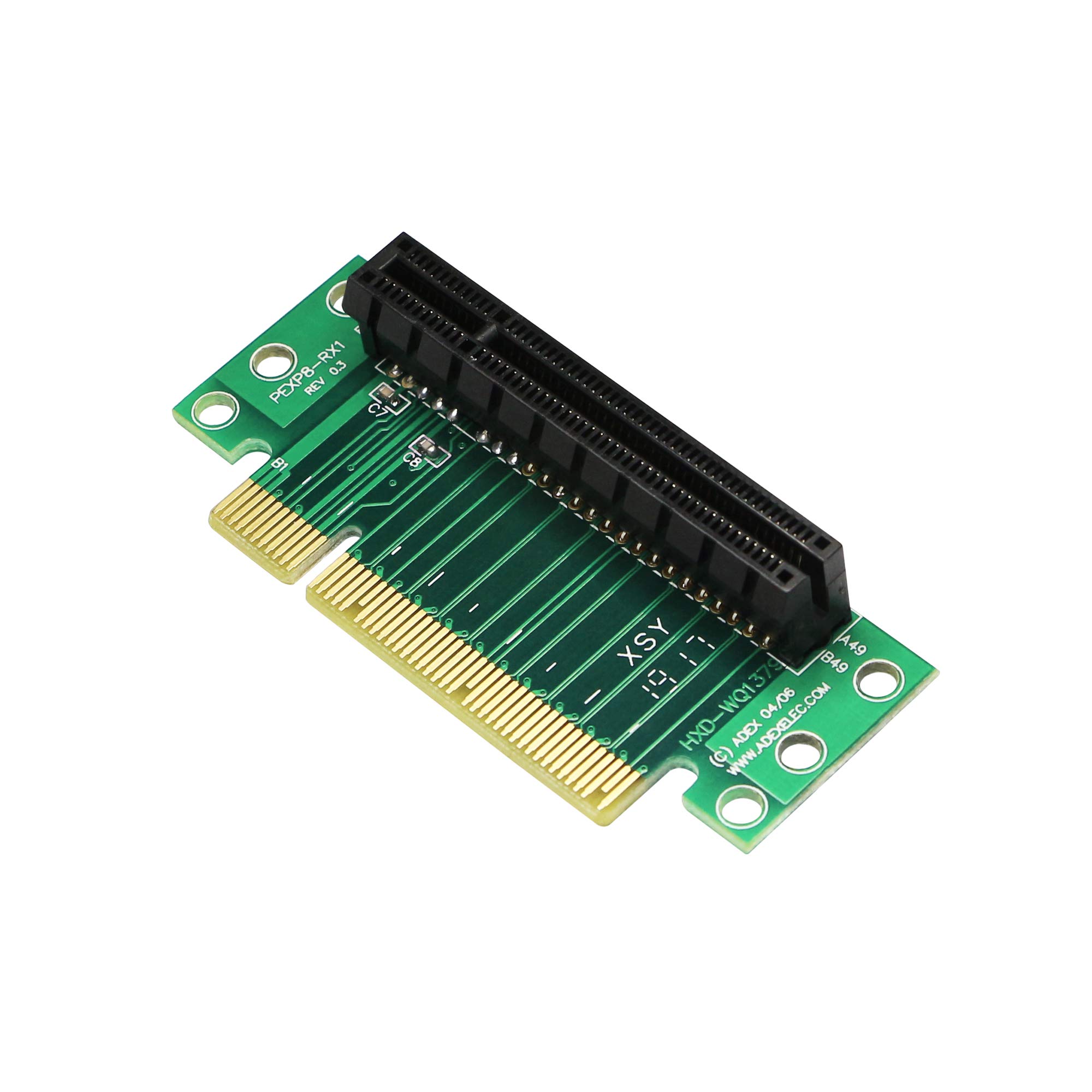 SinLoon PCI- Express 8X Riser Card 90-Degree Adapter Card PCI-E 8X Extender Extension Card for 1U, Small Computer and Server Case(PCIE 8X)