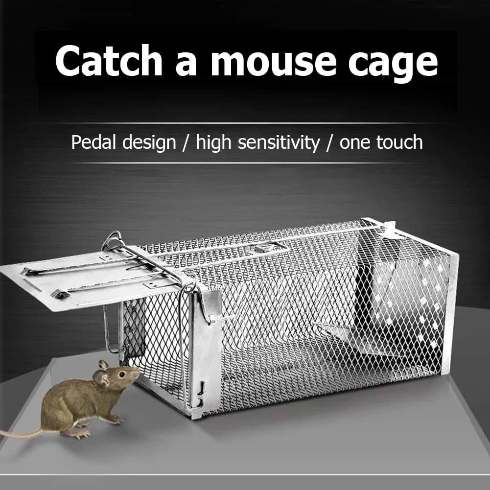 AOK Home Mouse Trap Rat Trap Rodent Trap Live Catch Cage Easy to Set Up and Reuse 11x6x4.5 inch