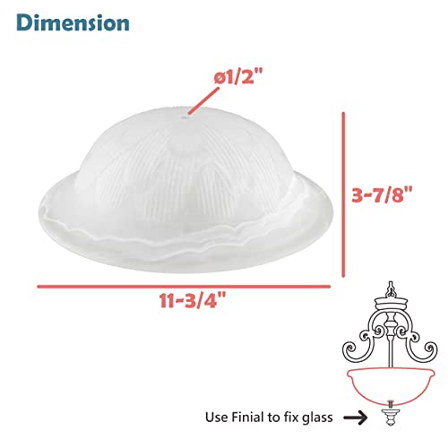 Aspen Creative 25016-65-1, Flush/Semi-Flush Mount Alabaster Glass Shade, 1/2" Center Hole, 11-3/4" Diameter x 3-7/8" Height