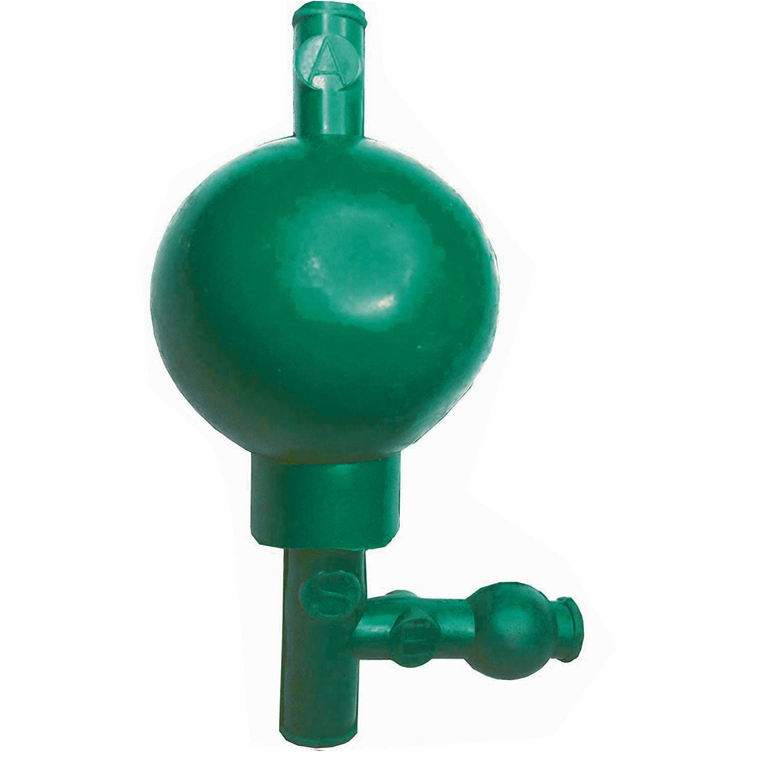 OESS 2pcs Lab Pipette Filler Bulb 3 Valves Rubber Pipets Green Color