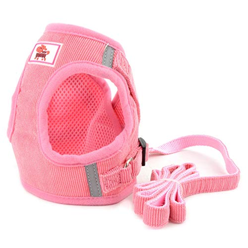 SELMAI Comfortable Cat Harness and Leash Kitten Vest No Pull No Choke Escape Proof Soft Mesh Reflective for Puppy Extra-Small/Small Dogs Walking Corduroy Jacket Adjustable Breathable Lightweight