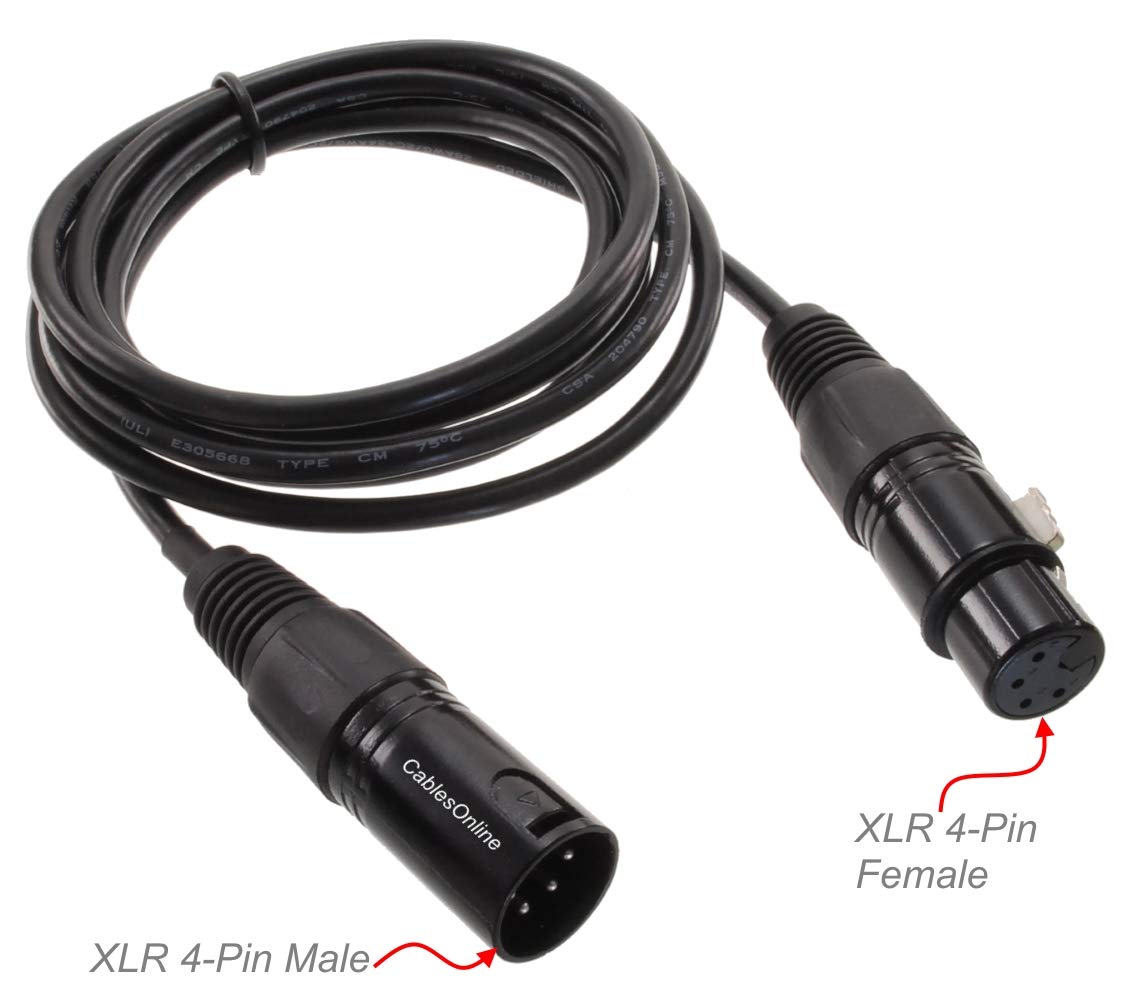 CablesOnline, 10ft. XLR 4-Pin Female to XLR 4-Pin Male Shielded Extension Patch Cable, X4-0010