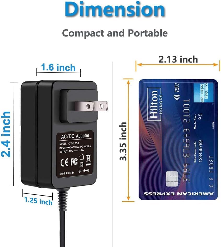 VHBW 12V AC Adapter Replacement for Sony Blu Ray DVD Player BDP-BX370 BDP-S3700 BDP-S6700 BDP-S3500 BDP-S1700 BDP-S1500 BDP-S6500 BDP-BX320 AC-M1208UC Power Supply Cord