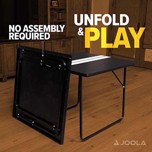 JOOLA Midsize Compact Table Tennis Table Great for Small Spaces and Apartments β Multi-Use Free Standing Table - Compact Storage Fits in Most Closets - Net Set Included - No Assembly Required