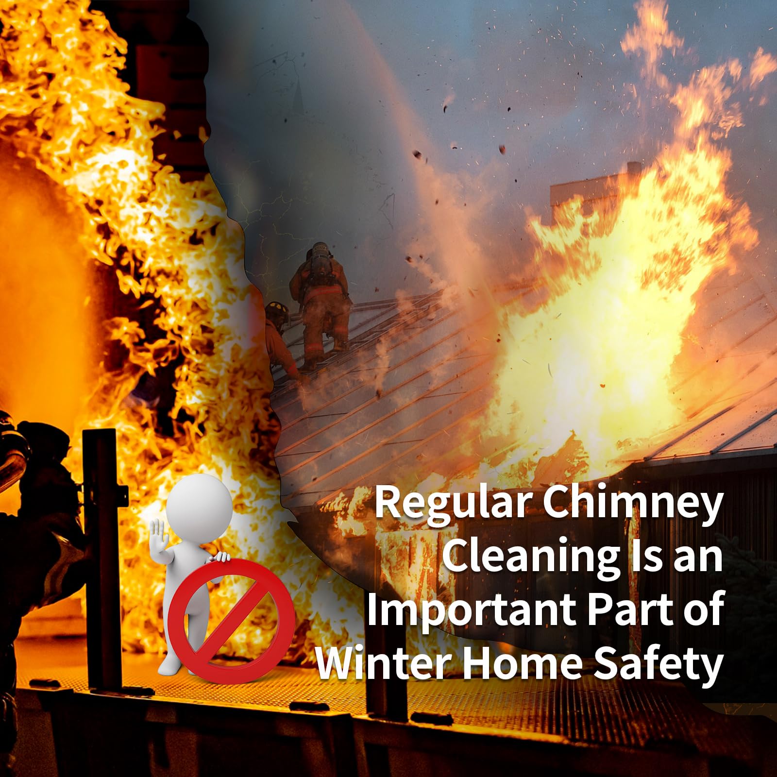 Bluesea 23 Feet Chimney Sweep Kit, Ergonomic Chimney Cleaning Kit, Extends Up to 23 Feet, Chimney Cleaner, Chimney Cleaning Tools, Chimney Cleaning System with Strong Brush, 7 Flexible Chimney Rods