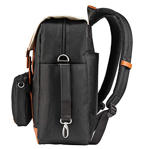 JJ Cole Bloomfield Modular Knapsack Diaper Bag, Ivory and Onyx