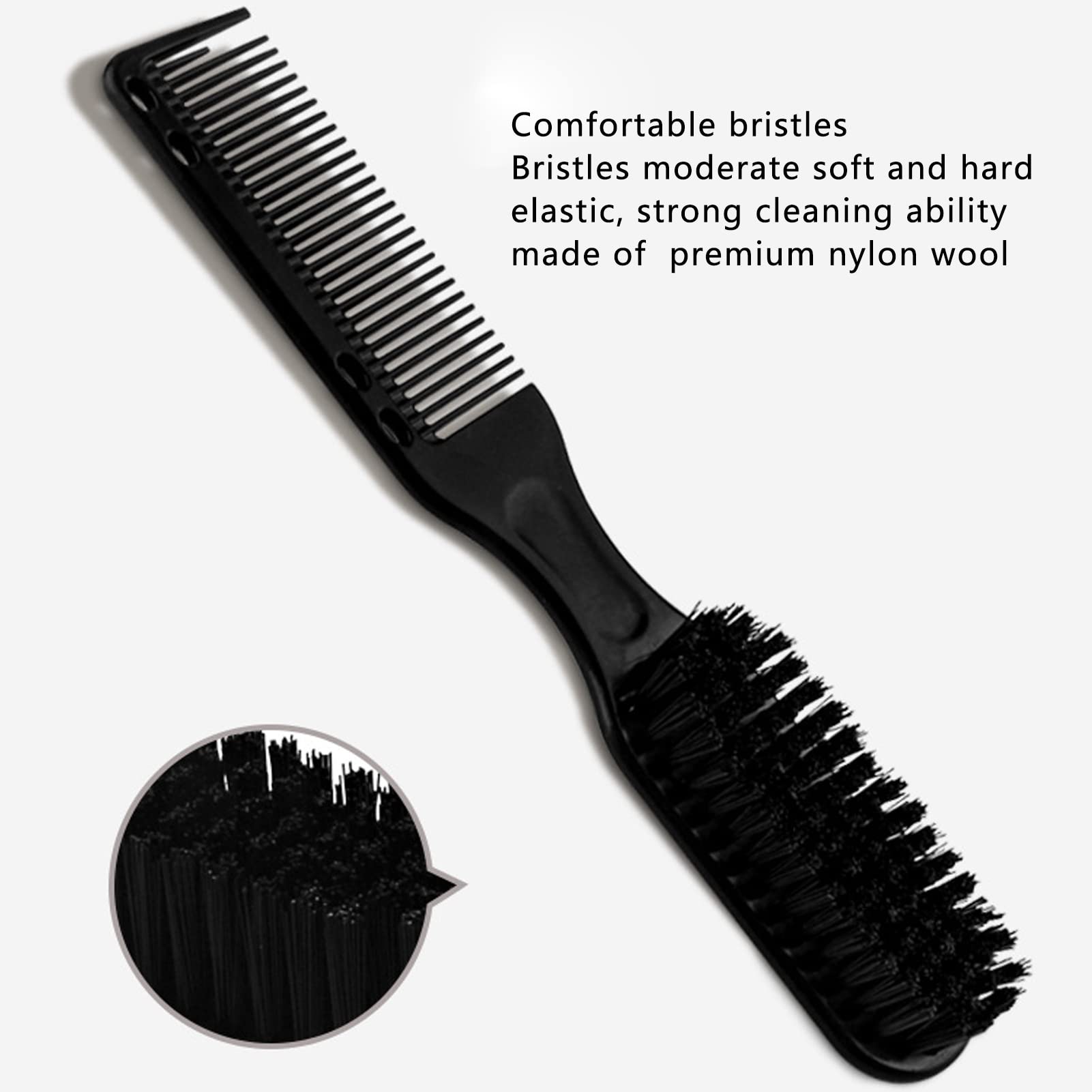 3pcs Beard Brush for Men, Double Head Beard Grooming Brush with Curved Handle, Portable Beard Mustache Styling Comb for Fine or Thinning Hair,