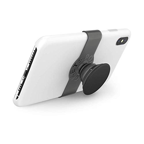 PopSockets Phone Grip Slide for Phones and Cases, Sliding Phone Grip with Expanding Kickstand, PopSlide for Apple Silicone Case, iPhone Xs Max - Black Haze