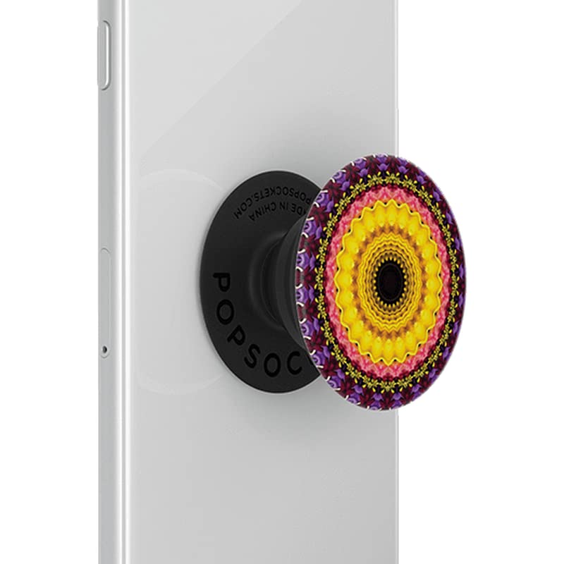 PopSockets PopGrip: Phone Grip and Phone Stand, Collapsible, Swappable Top (Lantana Warp)