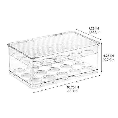 iDesign 2-Tier Coffee Pod Holder Lidded Bin, Plastic Pantry and Kitchen Storage, The Linus Collection β 7.25" x 10.75" x 4.25", Clear