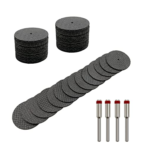 50pcs Rotary Tool Cut Off Wheels 1-1/4'' Fiberglass Reinforced Cutting Wheel Discs with 4Pcs Mandrels Rotary Tool Accessories for Cutting Metal, Wood, Stone