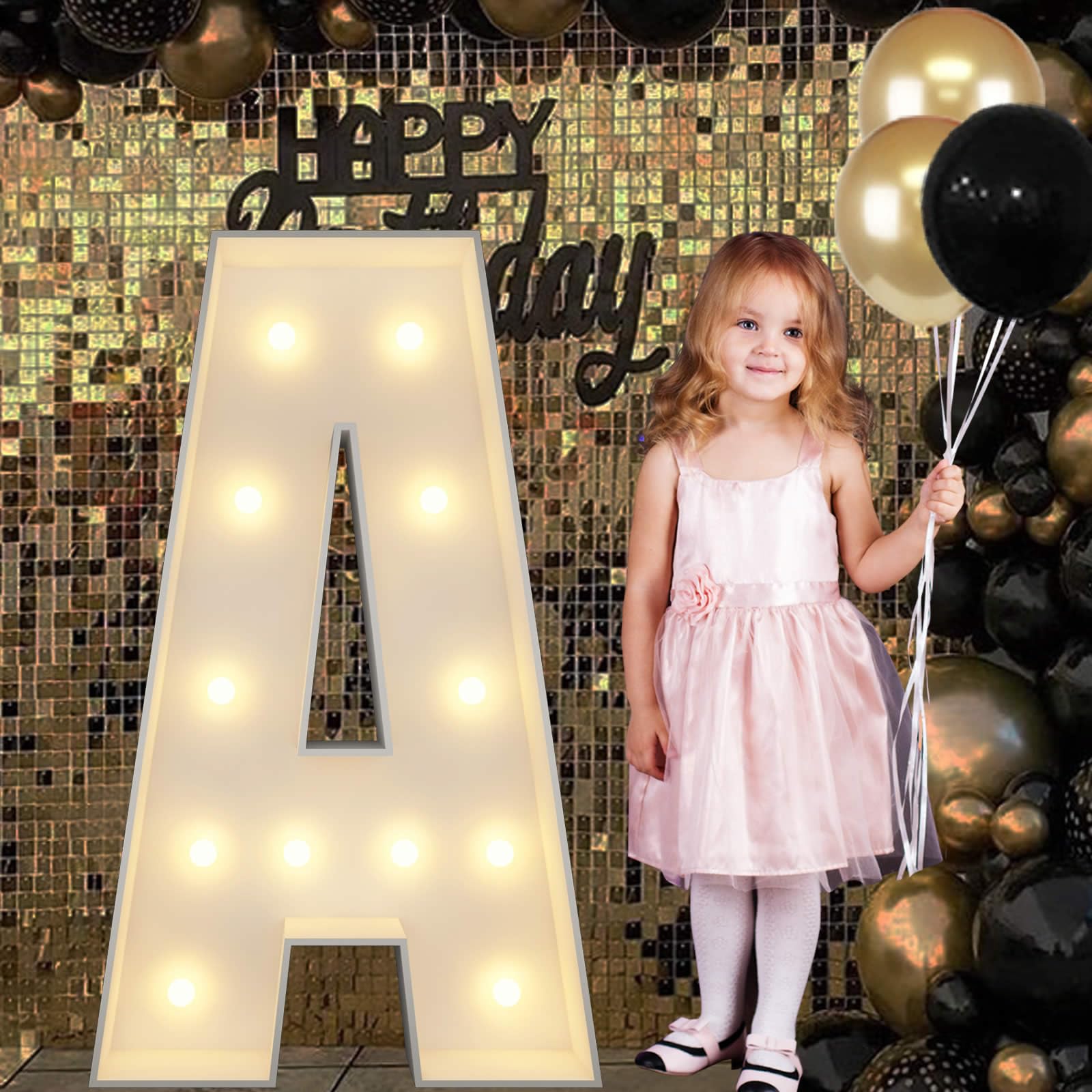 4FT Marquee Light Up Letters A, Big Marquee Letter for Graduation Baby Shower Birthday Engagement Wedding Marry Me Party Decor