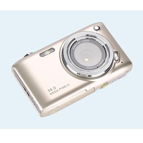 4K Digital Camera, Slim and Lightweight 58MP Autofocus Automatic Beauty Mode Teens Small Camera 2.88 Inch IPS Screen 16X Zoom for Travel (Gold)