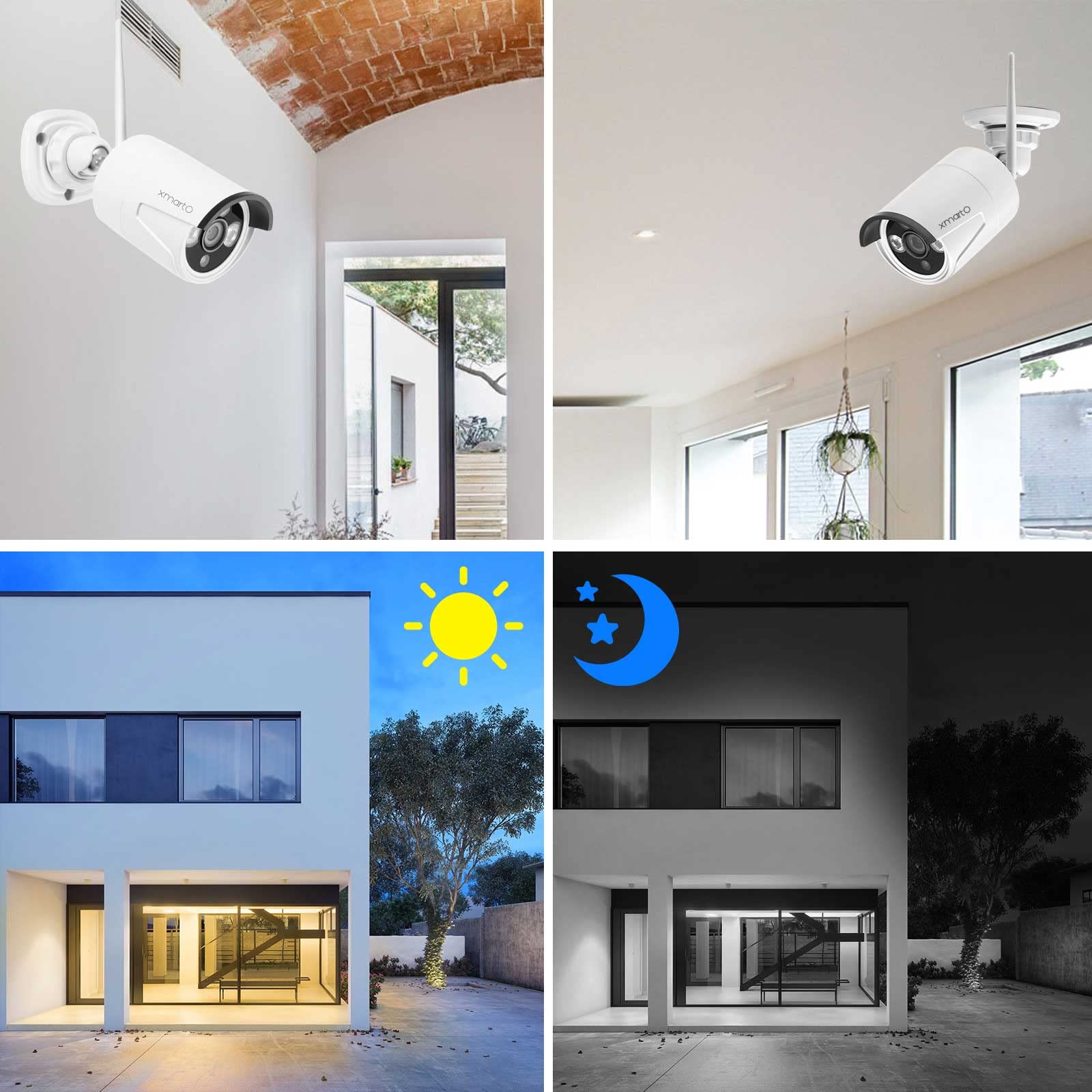 xmartO WB2024-W 2K 3MP Super HD WiFi Home Security Camera with Built-in Microphone (add-on Camera with 3.6mm Lens,Pack of 2, Requires 5MP NVR to Work)