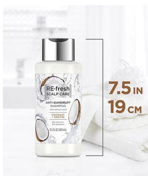 RE-fresh Scalp Care Anti-Dandruff Shampoo - Coconut + Soothe with Salicylic Acid 13.5 FL OZ (400 ml)