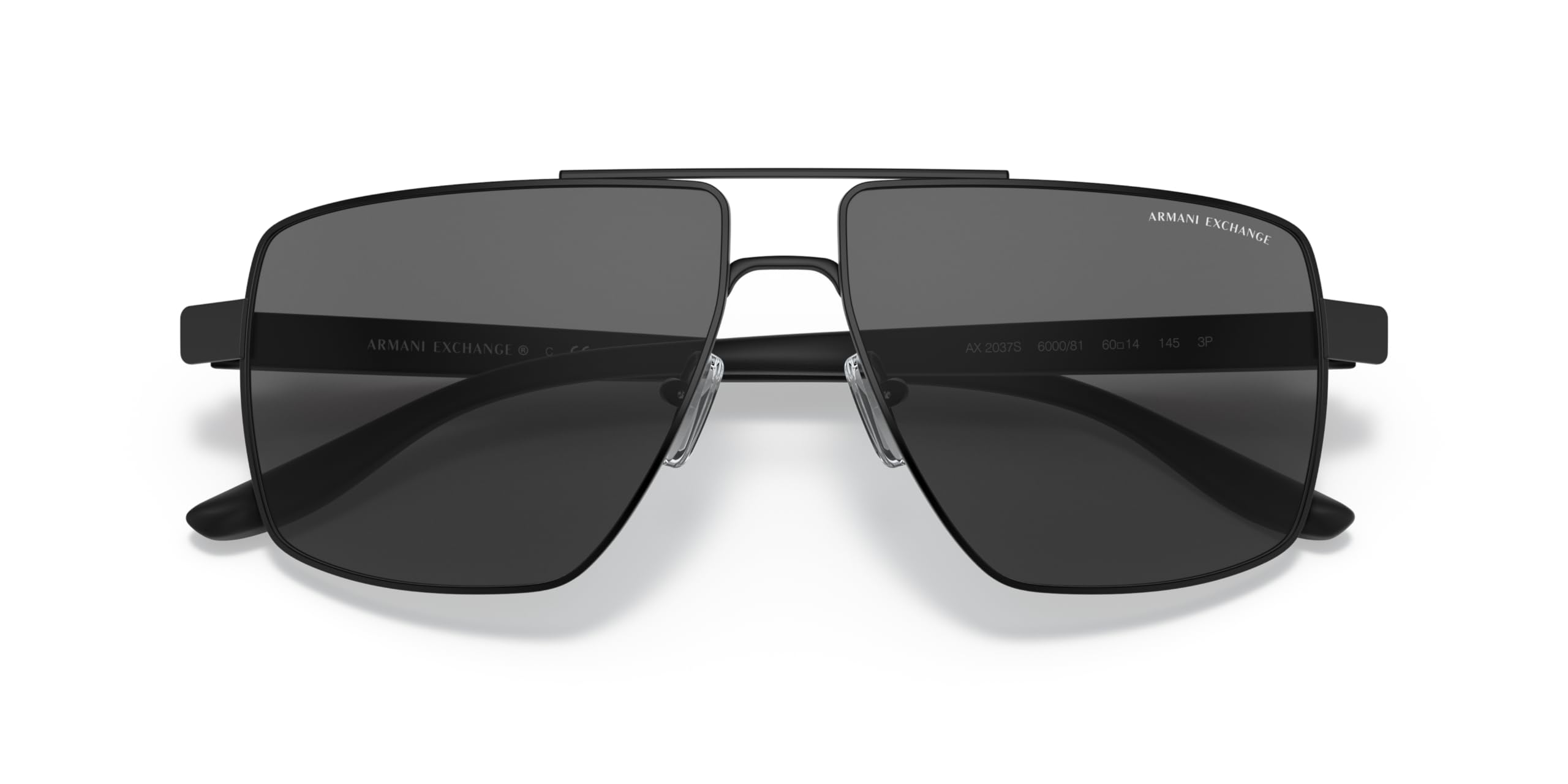 A|X ARMANI EXCHANGE Men's AX2037S Square Sunglasses, Matte Blue/Blue, 60 mm