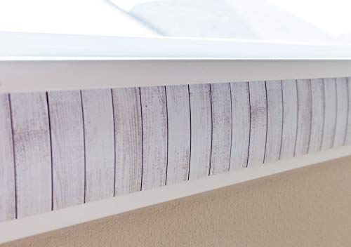 Youngever 52.5 ft Bulletin Board Borders for Classroom Decoration, White Wood Style Straight Border Trim