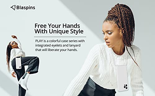 blaspins Crossbody Lanyard Strap Case for iPhone 13 Pro, Neck Cross Body, Adjustable Holder Removable, Drop Protection Shockproof, Hands-Free Silicone Case 6.1 inch, 150 cm Strap, iP13Pro - White